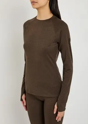 Varley Stretch-jersey Top - Dark Brown
