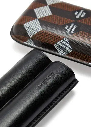 AU DEPART Printed Leather Cigar Case