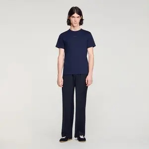 Sandro Cotton T-shirt - Navy Blue