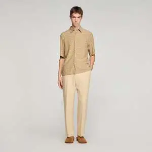 Sandro Link Print Loose-fit Shirt - Lime