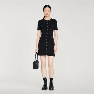 Sandro Button-up Knit Mini Dress