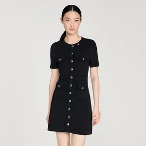 Sandro Button-up Knit Mini Dress