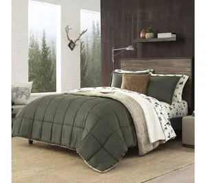 Eddie Bauer Sherwood Green/beige Textured Queen Comforter Set - One-color