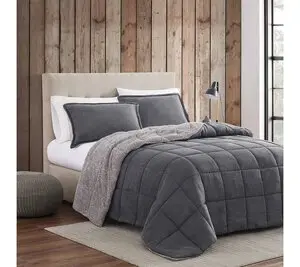 Eddie Bauer Sherwood Grey Textured Queen Comfor Ter Set - One-color