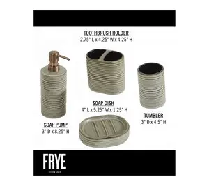 Frye Carson Sage 4 Piece Bath Accessory Set