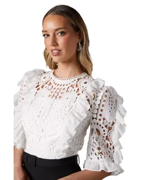 Coast Lace Cut Out Belted Jumpsuit