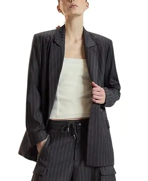 Cynthia Rowley Pinstripe Oversized Jacket