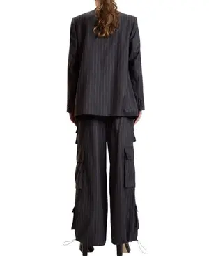 Cynthia Rowley Pinstripe Oversized Jacket
