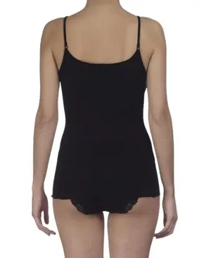 OSCALITO Ribbed Wool And Silk Camisole - Black