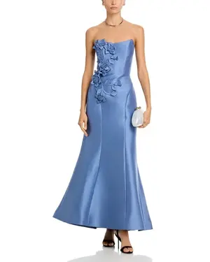 Aqua Strapless Mikdo Dress