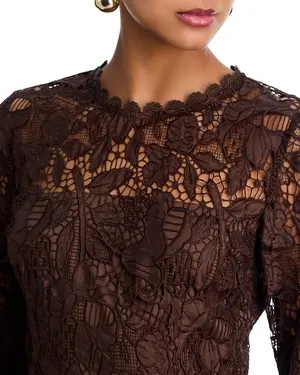 Aqua Lace Long Sleeved Tunic Top