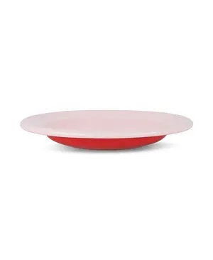 ELIFLE Enamel Dinner Bowl, Set Of 4 - Red Pink