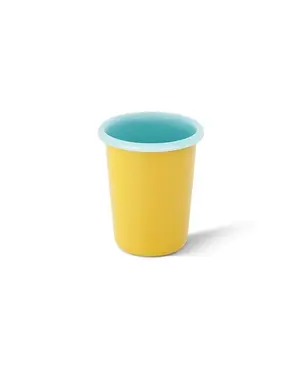 ELIFLE Small Enamel Tumbler, Set Of 4 - Mustard Light Blue