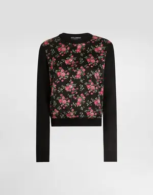 Dolce & Gabbana Rose Bouquets-print Silk And Satin Pullover