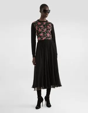 Dolce & Gabbana Rose Bouquets-print Silk And Satin Pullover
