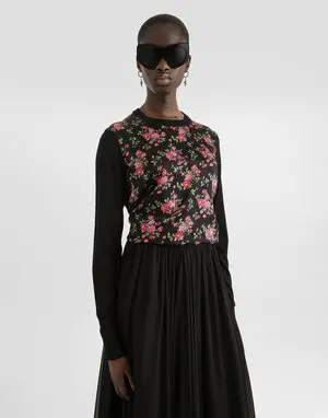 Dolce & Gabbana Rose Bouquets-print Silk And Satin Pullover