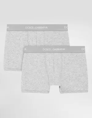 Dolce & Gabbana Boxer Two-pack With Branded Elastic - Grey