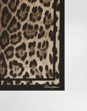 Dolce & Gabbana Leopard- Silk Twill Scarf 50x50