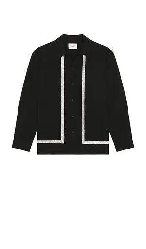 Nn07 Reed Embroidered Button Up Overshirt