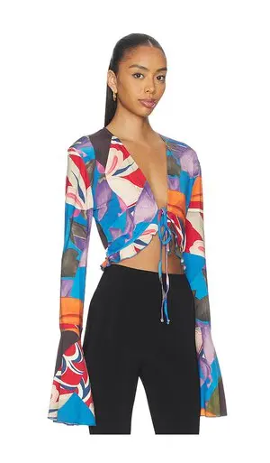 DONDE ESTEBAN Palenque Flores Jersey Blouse - Multi