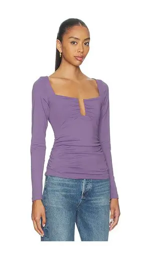 Susana Monaco Square Wire Long Sleeve Top