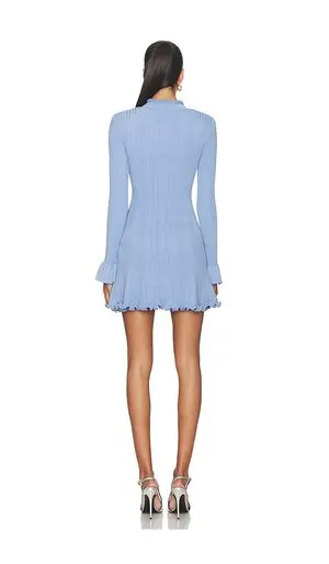 SELF-PORTRAIT Pearl Trim Knit Mini Dress