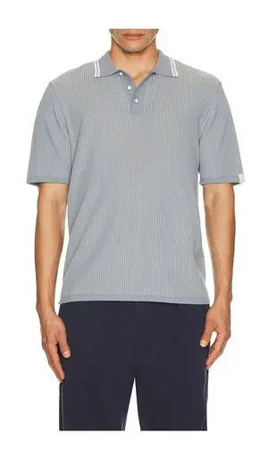 Rag & Bone Harvey Tipped Polo In Blue - Light Blue