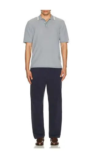 Rag & Bone Harvey Tipped Polo In Blue - Light Blue