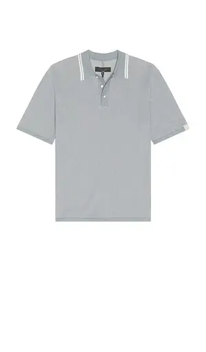 Rag & Bone Harvey Tipped Polo In Blue - Light Blue