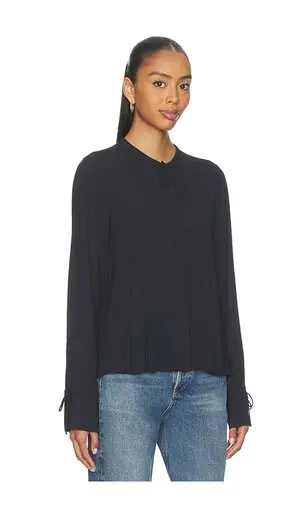 Rag & Bone Arden Pleated Blouse - Black