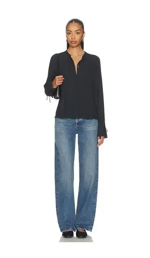 Rag & Bone Arden Pleated Blouse - Black