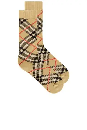 Burberry Check Socks - Sand Ip Check