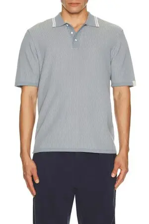 Rag & Bone Harvey Tipped Polo In Blue - Light Blue