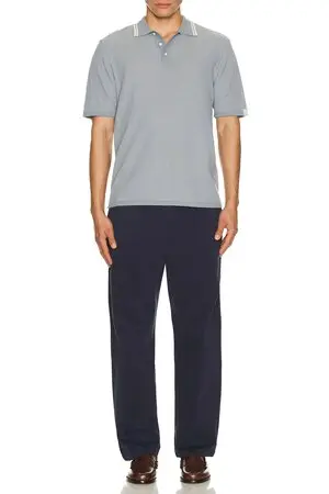 Rag & Bone Harvey Tipped Polo In Blue - Light Blue
