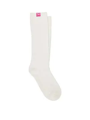 Pink Cozy Crew Socks - Beige