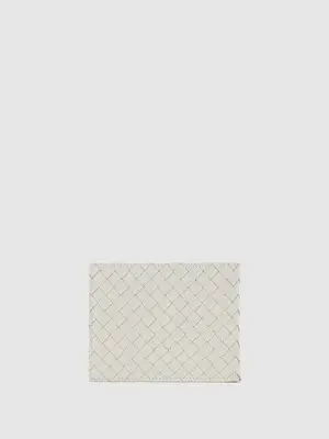 REISS Leather Woven Billfold Wallet