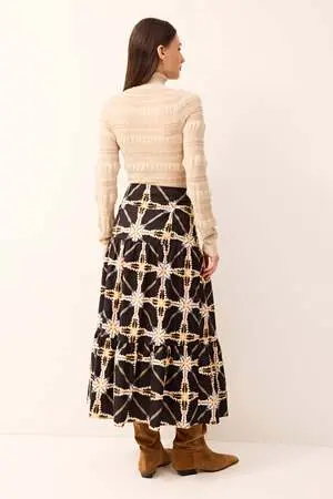 MARIE OLIVER Adison Metallic Pointelle Knit Top