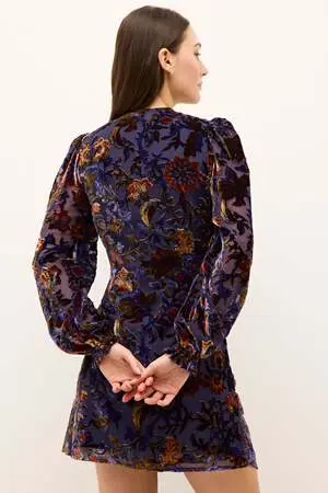 MARIE OLIVER Eliza Burnout Paisley Velvet Dress