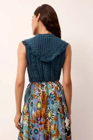 MARIE OLIVER Wesley Cropped Knit Top - Sea