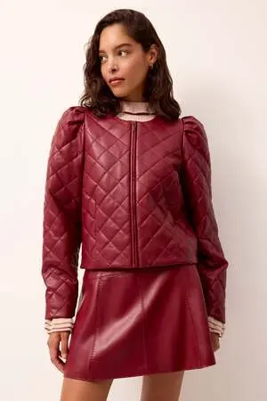 MARIE OLIVER Faison Quilted Moto Jacket