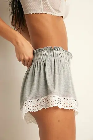 Free People Dream State Lounge Shorts Med Heather Grey
