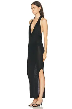 Attico Deep V Midi Dress