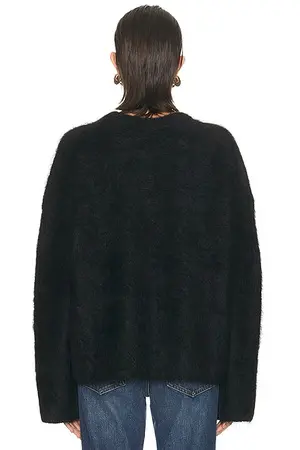 TOTEME Boxy Alpaca Knit Sweater - Black