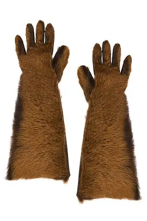 Magda Butrym Leather Gloves - Brown