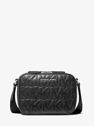 Michael Kors Hudson Logo Embossed Crossbody Bag Black