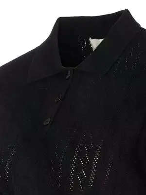LISA YANG Button Collar Polo Top
