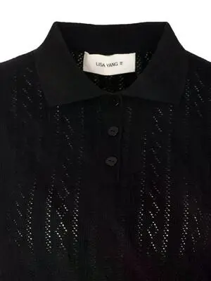 LISA YANG Button Collar Polo Top
