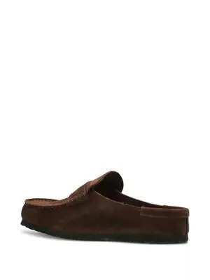 BIRKENSTOCK Naples Suede Slip-on Mules - Brown