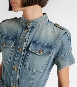 Alexander McQueen Belted Denim Shirt Dress