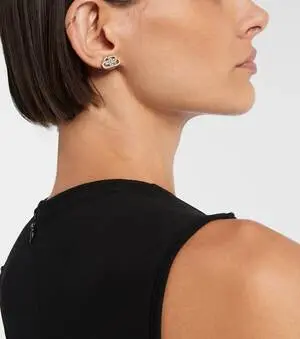 Balenciaga Bb Embellished Earrings - Silver